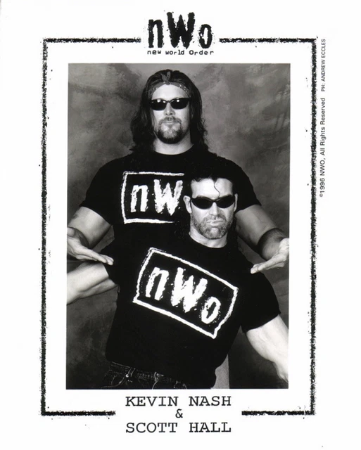WCW NWO WRESTLING SCOTT HALL & KEVIN NASH 1996 8x10 PROMO PHOTO REPRINT ...