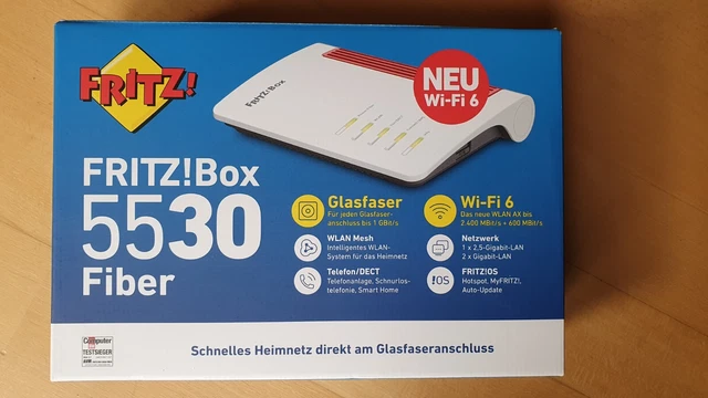 ORIGINAL AVM FRITZ!BOX 5530 Fiber Glasfaser bis 1 GBit/s AON + GPON EUR ...