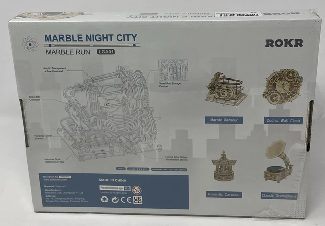 ROKR MARBLE NIGHT City Marble Run LGA01 3D Wooden Puzzle New Sealed $50 ...