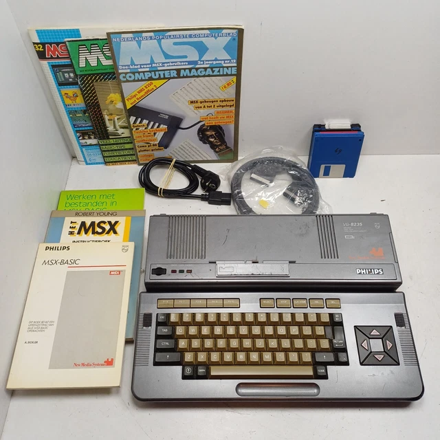 PHILIPS VG-8235 MSX 2 Computer TESTED Working DiskDrive Cables,books ...