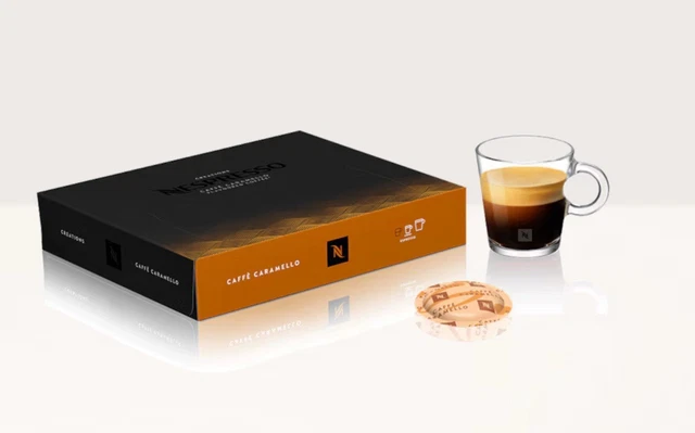 NESPRESSO PRO CAFFE Caramello Coffee Capsules (box of 50 Caps) In date ...