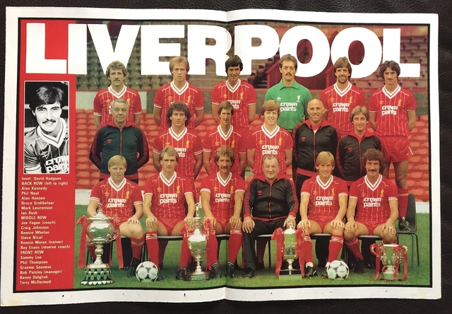 LIVERPOOL FC TEAM Picture 1982/83 - A3 size - Squad line up from Shoot ...