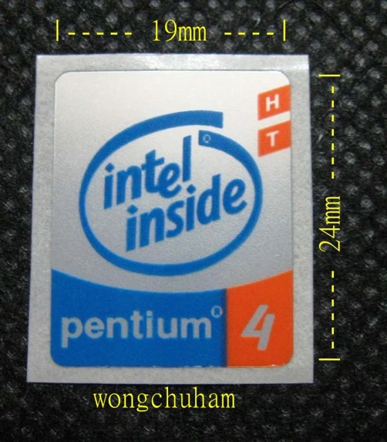 INTEL PENTIUM 4 HT sticker 19mm x 24mm $2.22 - PicClick