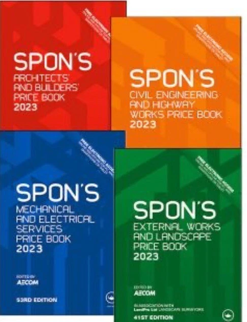 SPONS PRICE BOOK 2023 ALL 4 BOOKS (Digital Copies) INSTANT DELIVERY £32 ...