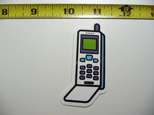 FLIP PHONE CELL Decal Sticker 80S 90S Retro Vintage 1980S 1990S Fun £2. ...