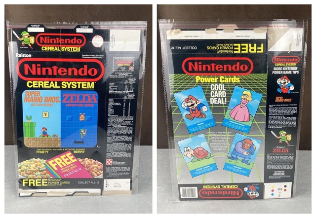 VTG 1988 RALSTON Nintendo Cereal System Box Zelda Mario Power Cards ...