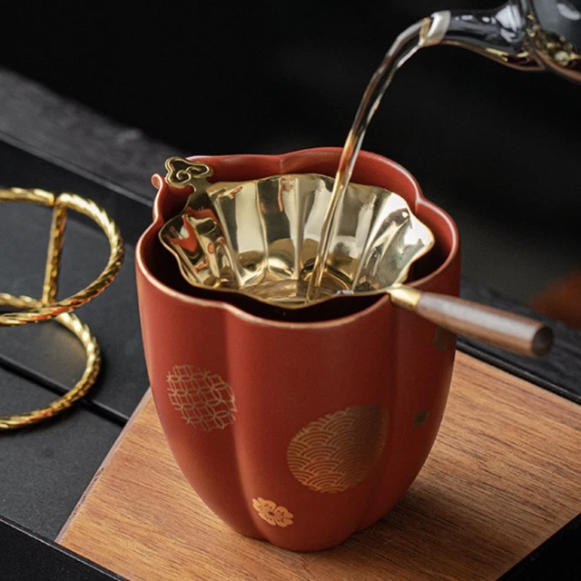 OCTAGONAL LOTUS LEAF Cloud Tea Strainer Alloy Tea Filter Tea Sieve Tea ...