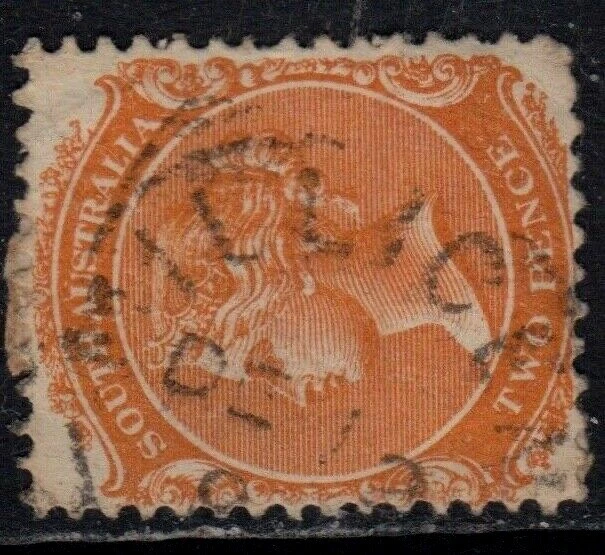 SOUTH AUSTRALIA 'MILLICENT' SC1 squared circle pmk on 2d violet DLR $4. ...