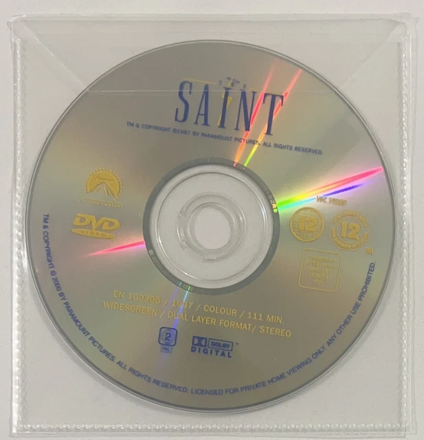 THE SAINT - Val Kilmer - DVD Disc Only In A Clear Sleeve - Free Postage ...