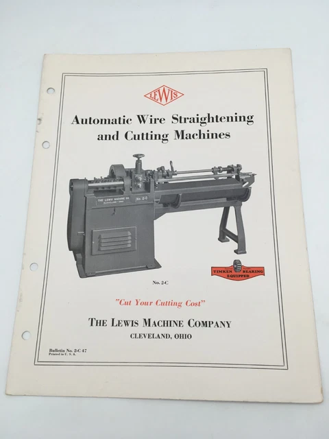 VINTAGE LEWIS WIRE Straightening & Cutting Machine Sales/Specification ...