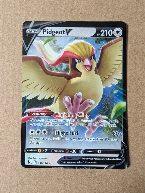 POKÉMON - PIDGEOT V - 137/196 - Lost Origin - Ultra Rare £2.00 ...
