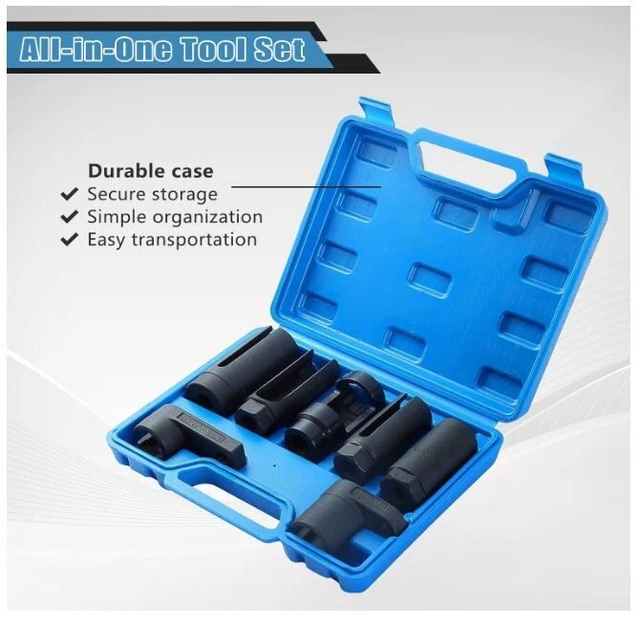 7 CAR OXYGEN Sensor Removal Socket Set Install Drive Oil Pressure ...