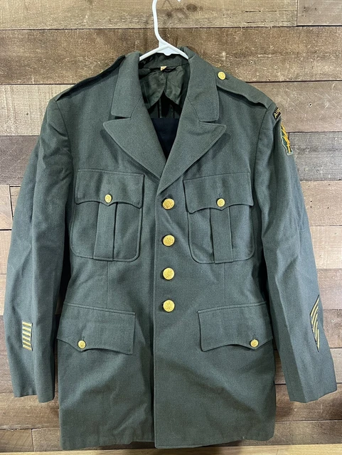 VINTAGE WWII US Army Green Dress Uniform Jacket 39R Airborne Division £ ...