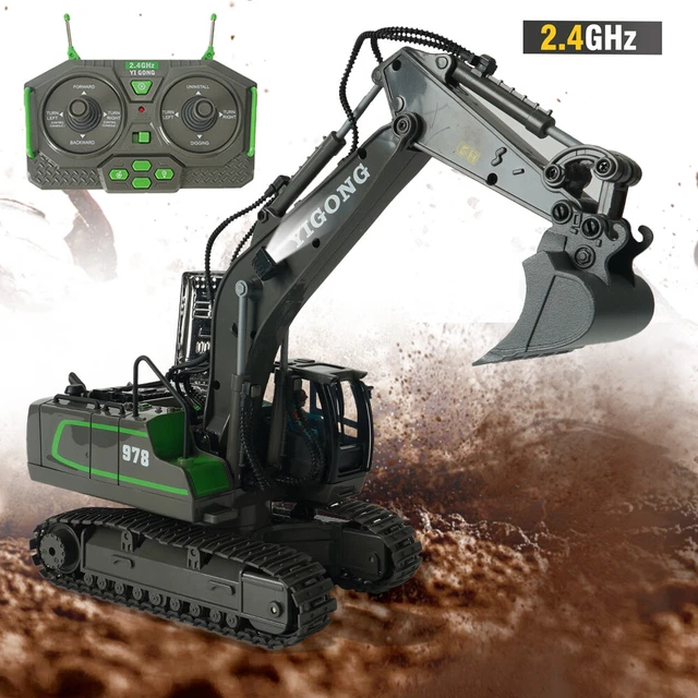 REMOTE CONTROL EXCAVATOR With Metal Shovel 2.4GHz Multi-Channel Control ...