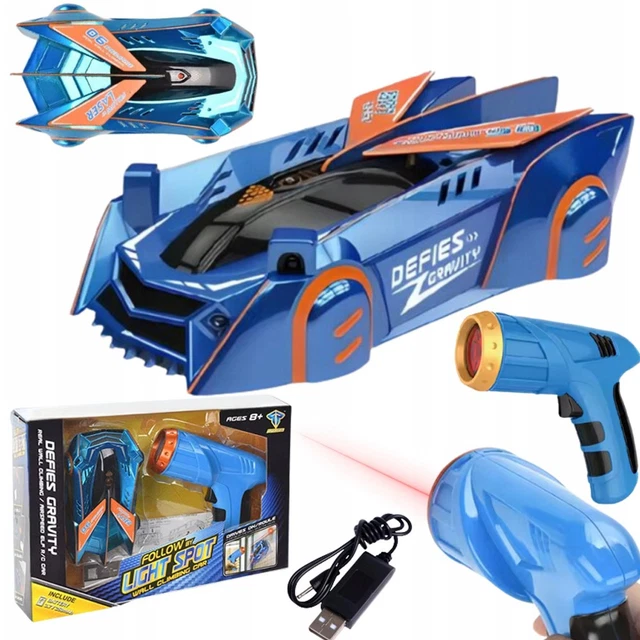 KIDS WALL CLIMBING Remote Control Racing Car Gravity Defying RC Ceiling ...