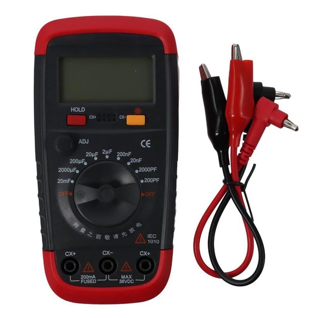 LCD DISPLAY DIGITAL Capacitance Meter Professional Capacitor Tester $44 ...
