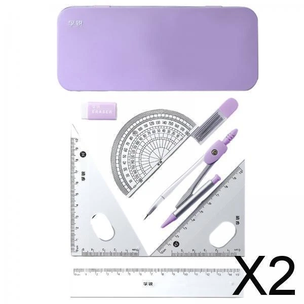 2X ENSEMBLE DE Géométrie Mathématique avec Mallette de Rangement ...