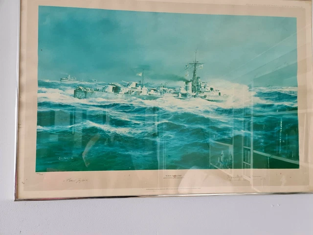 ROBERT TAYLOR PRINTS Of HMS Kelly And HMS Cavalier Signed By Lord ...