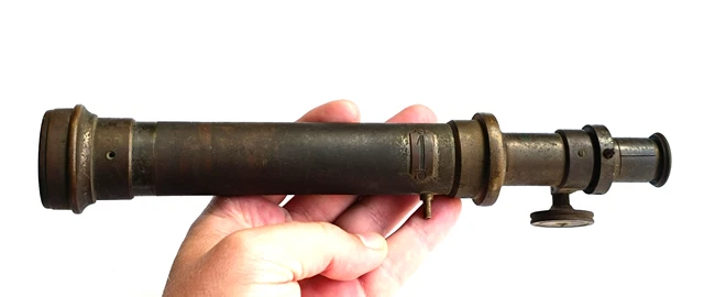 APPAREIL SCIENTIFIQUE THÉODOLITE ancien lunette optique laiton ...