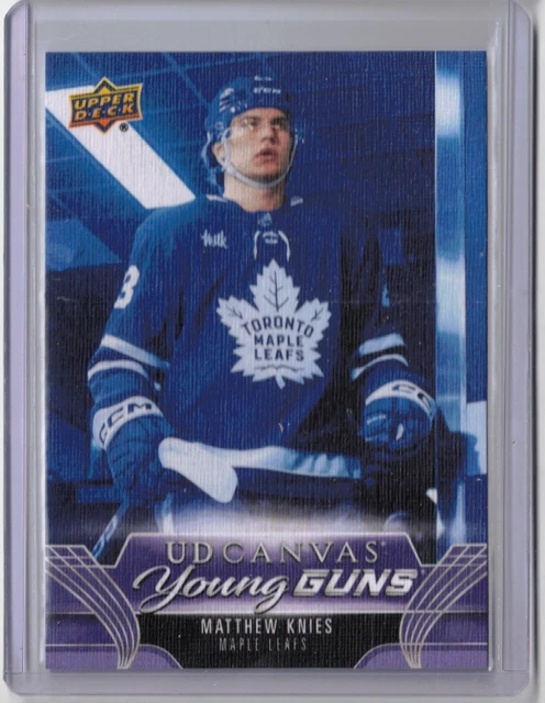 MATTHEW KNIES 23/24 Upper Deck UD Canvas Young Guns Rookie Card Leafs # ...