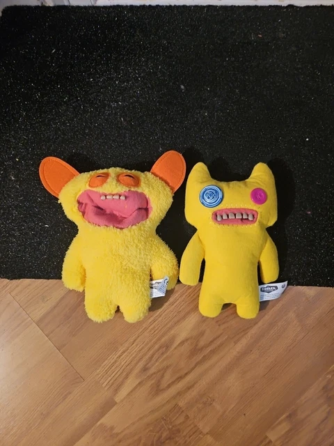 X2 FUGGLER Yellow Plush Soft Toy Button Eyes Funny Ugly Monsters ...