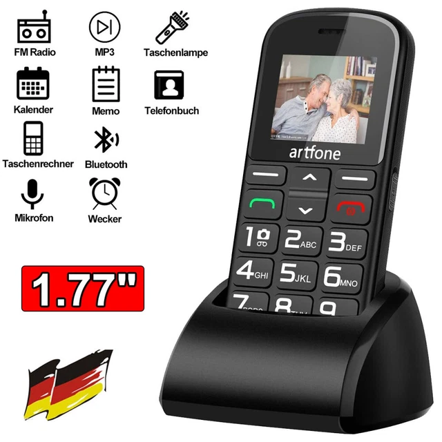 ARTFONE MOBILE SENIORENHANDY ohne Vertrag Rentner Handy große Tasten ...