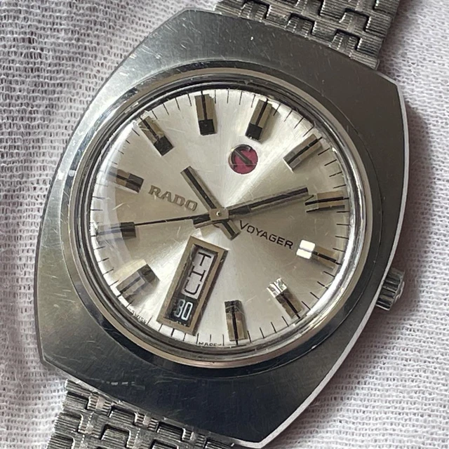 RADO VOYAGER SWISS 25 STONES MEN'S WATCH AUTOMATIC SILVER DIAL 35MM ...