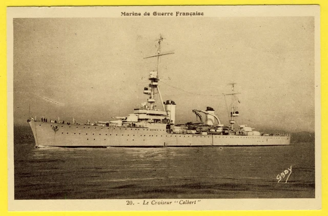 CPA NAVIRE DE guerre Française Le CROISEUR " COLBERT " Ship Cruiser war ...