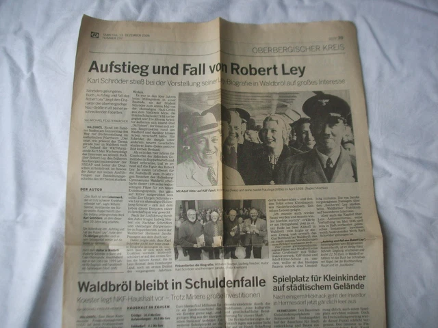 ZEITUNG AUSSCHNITT AUFSTIEG und Fall von Robert Ley Buch Karl Schröder ...