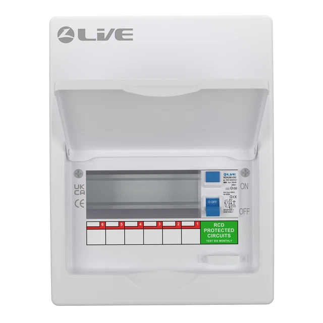 LIVE ELECTRICAL 8 Way Metal Clad Consumer Unit c/w 80A 30mA RCD £68.15 ...