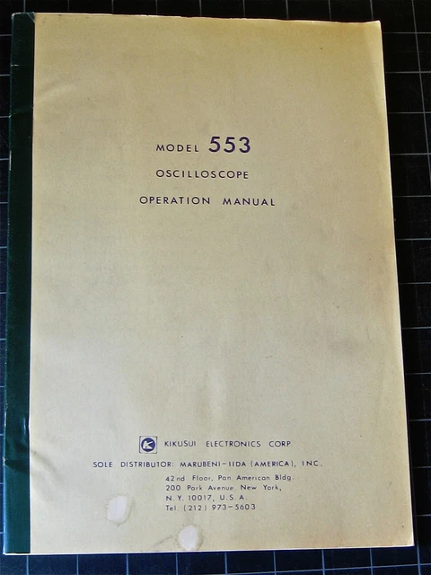 KIKUSUI TRIGGERSCOPE MODEL 553 Oscilloscope Operation Manual $4.95 ...
