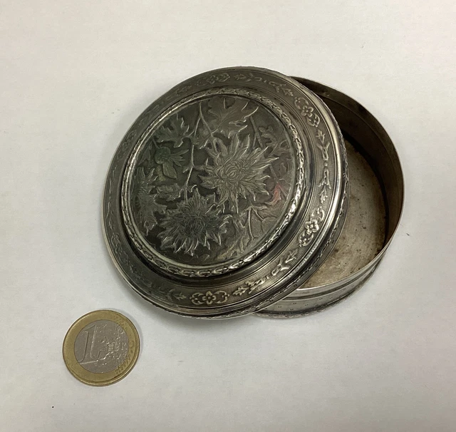 MAGNIFIQUE PETITE BOÎTE Ancienne en ARGENT Signée Huquenin EUR 145,00 ...