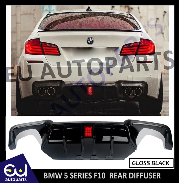 FOR BMW F10 F11 5 Series Rear Diffuser Bumper Valance With Led M-Sport ...