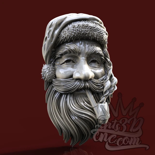 3d Stl Model For Cnc Router Santa Peeking Around Door Vectric Vcarve