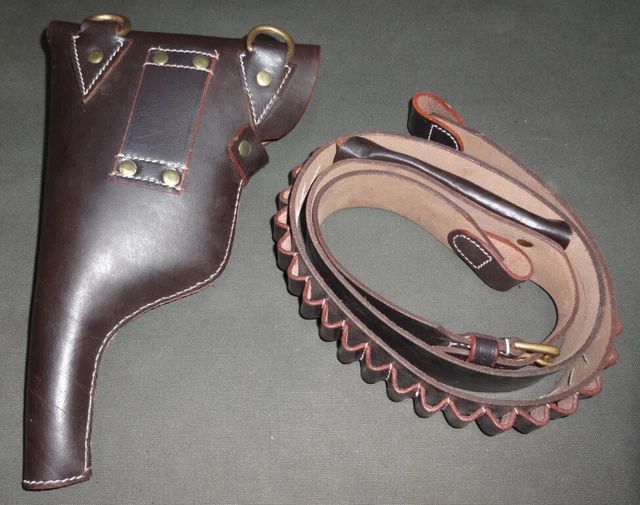 GERMAN MAUSER C96 Bolo M1921 Leather Pistol Holster & Bandolier Belt D ...