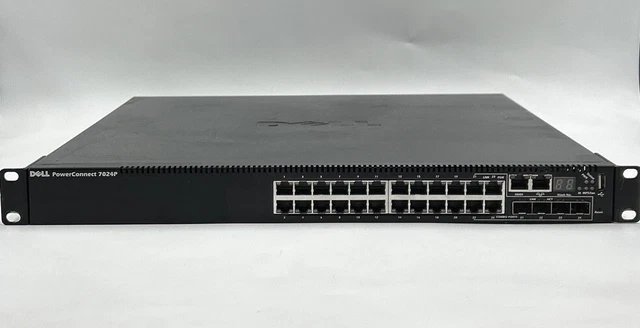 DELL POWERCONNECT 7024P 24-port Gigabit PoE Network Switch /w Rackmount ...