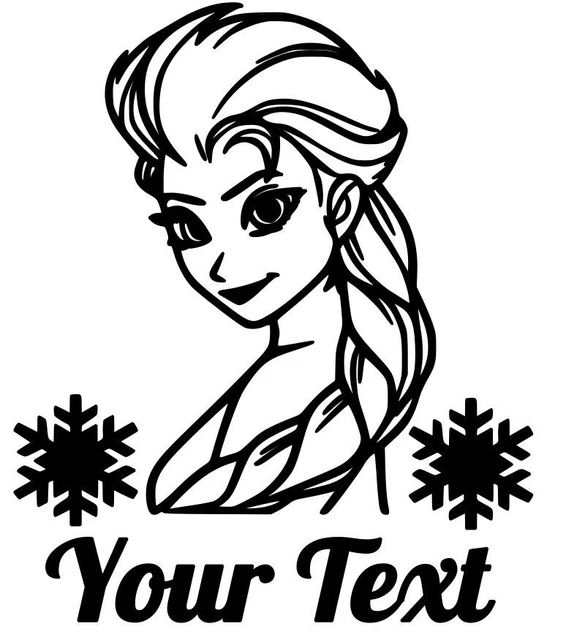 FROZEN, ELSA, CUSTOM Text ,Vinyl Decal,Sticker for Cars,Laptops and ...