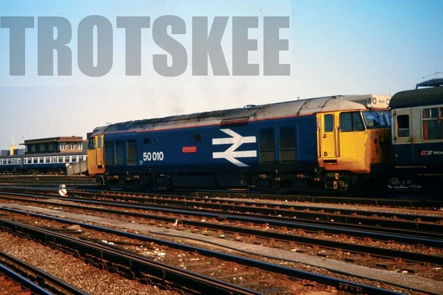 35MM SLIDE BR British Rail Diesel Loco Class 50 50010 1987 Clapham Orig ...