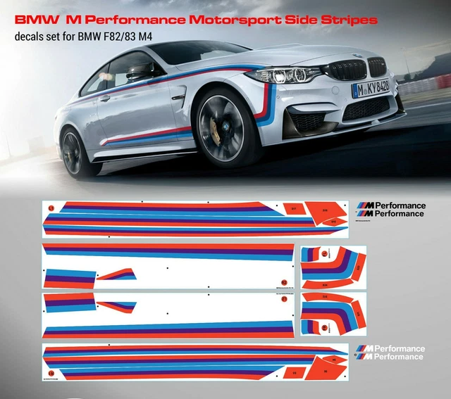 BMW M PERFORMANCE Motorsport Side Stripes decals Set for F82 M4 $352.00 ...