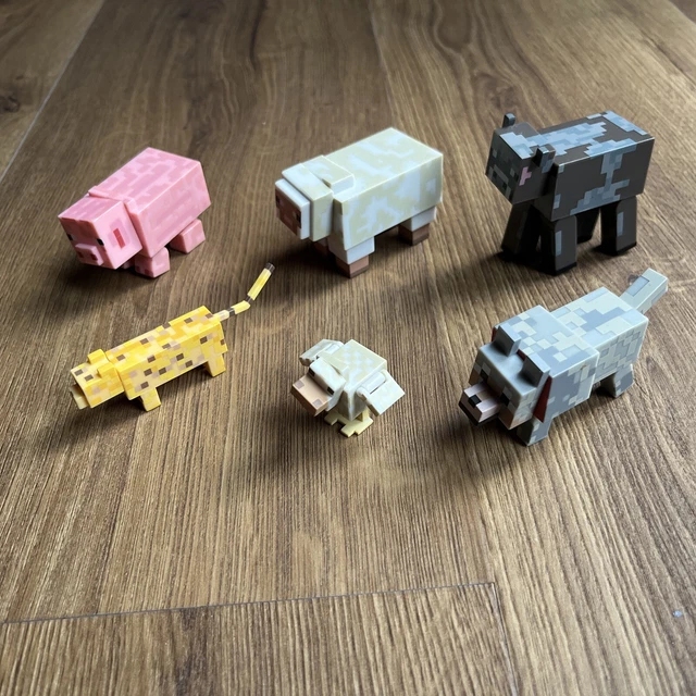 MINECRAFT OVERWORLD ANIMAL Mobs Series 2 - Wolf Pig Chicken Cow Ocelot ...