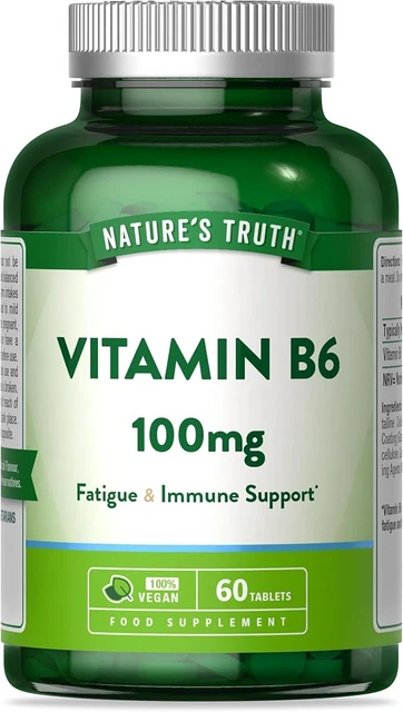 NATURE'S TRUTH VITAMIN B6 High Strength 100mg 60 Tablets £12.59 ...
