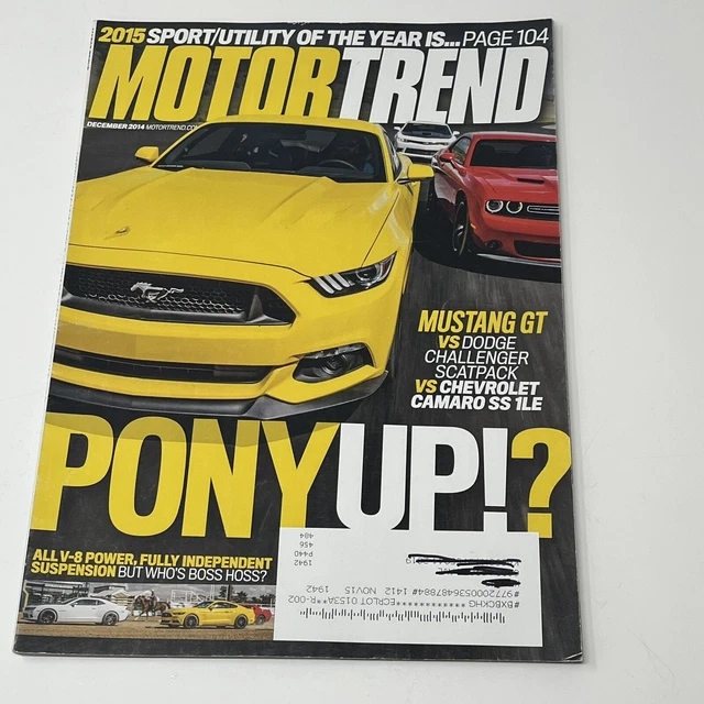 2014 MOTOR TREND Magazine Mustang GT Dodge Challenger Scatpack Camaro ...