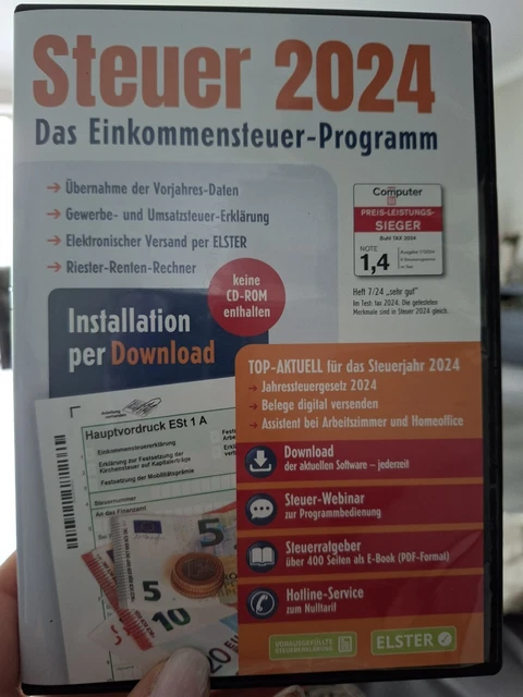 STEUER 2024 EINKOMMENSSTEUER Steuererklärung Steuerprogramm Aldi Download 24 EUR 8,00 - PicClick DE