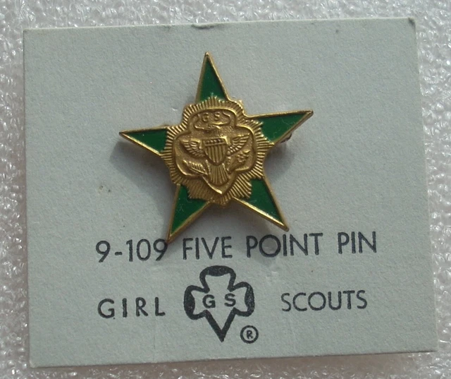 VINTAGE 1950'S GIRL Scout 5 FIVE POINT STAR SENIOR PIN Official Uniform ...