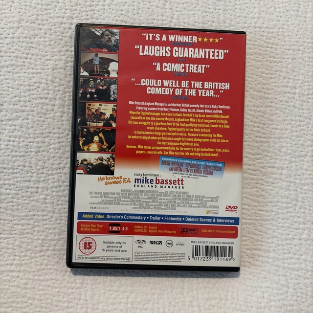 MIKE BASSETT ENGLAND Manager DVD Region 2 Comedy Steve Barron Ricky ...