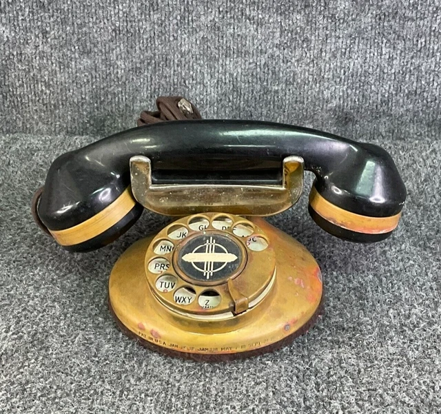 ANTIQUE AUTOMATIC ELECTRIC 1A Brass‑Dial Telephone Base Vintage Decor £ ...