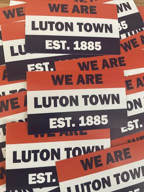 PACK OF 25 x Luton Town FC Stickers - Flag Scarf Shirt Badge Print ...