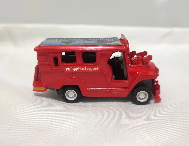 PHILIPPINE MINIATURE JEEPNEY Die-cast Metal Toy Red Color Made in ...