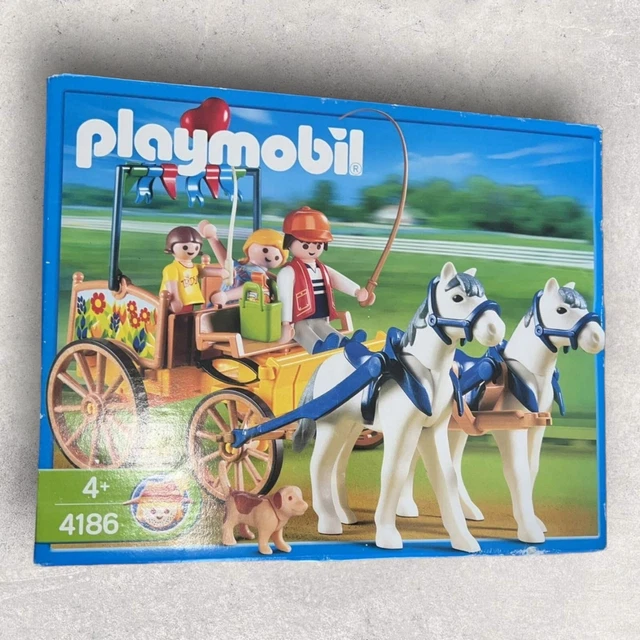 PLAYMOBIL 4186 FAMILLE Calèche Chevaux - Neuf - Boite Scellé EUR 20,00 ...