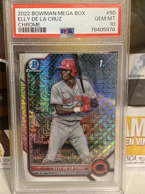 ELLY DE LA Cruz 2022 Bowman Mega Box Bowman 1er Chrome Mojo réfracteur PSA 10 GEM EUR 101,59 ...
